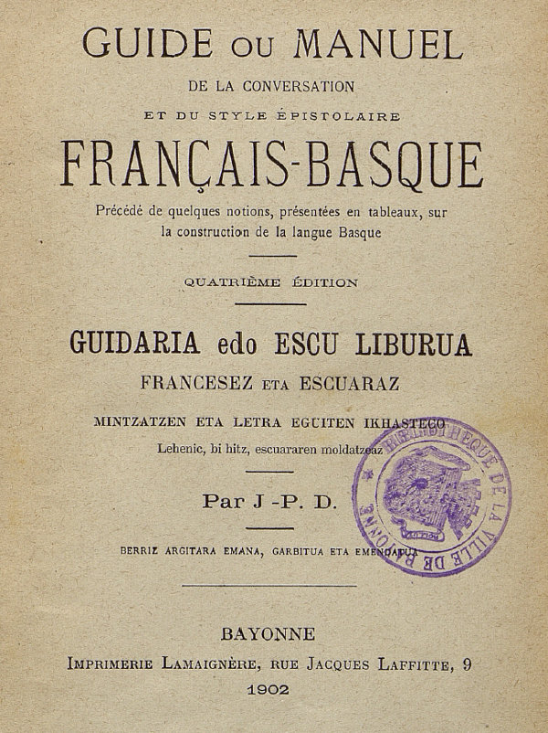 Manuel de la conversation français-basque - Bilketa